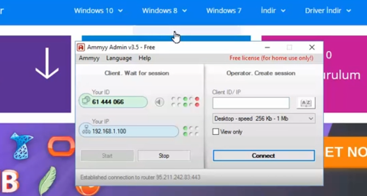 Ammyy Admin Uzaktan Bağlantı indir - indirVip